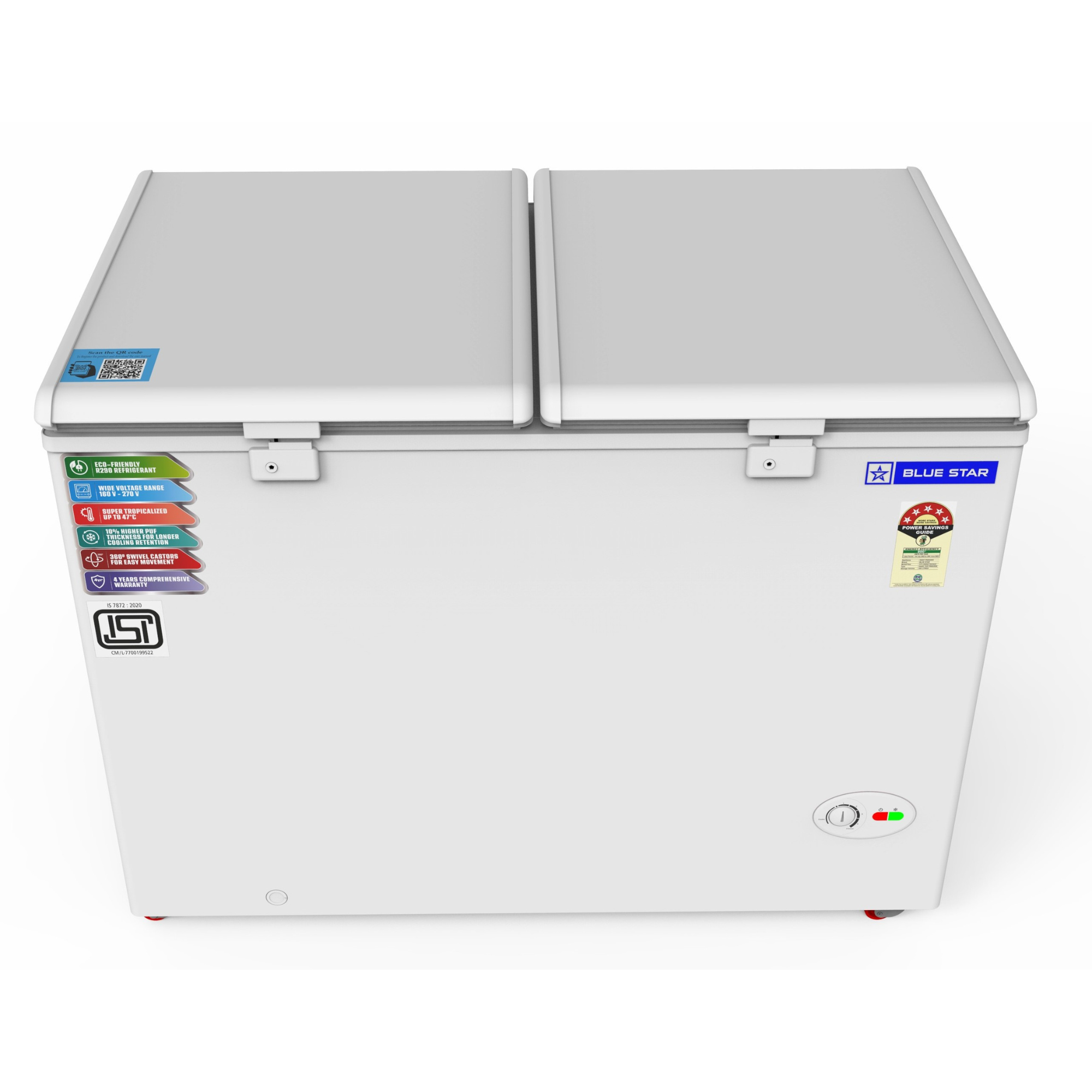 Blue Star 360 Litre Deep Freezer CF5-396NEYW Double Door (5 Star, White ...