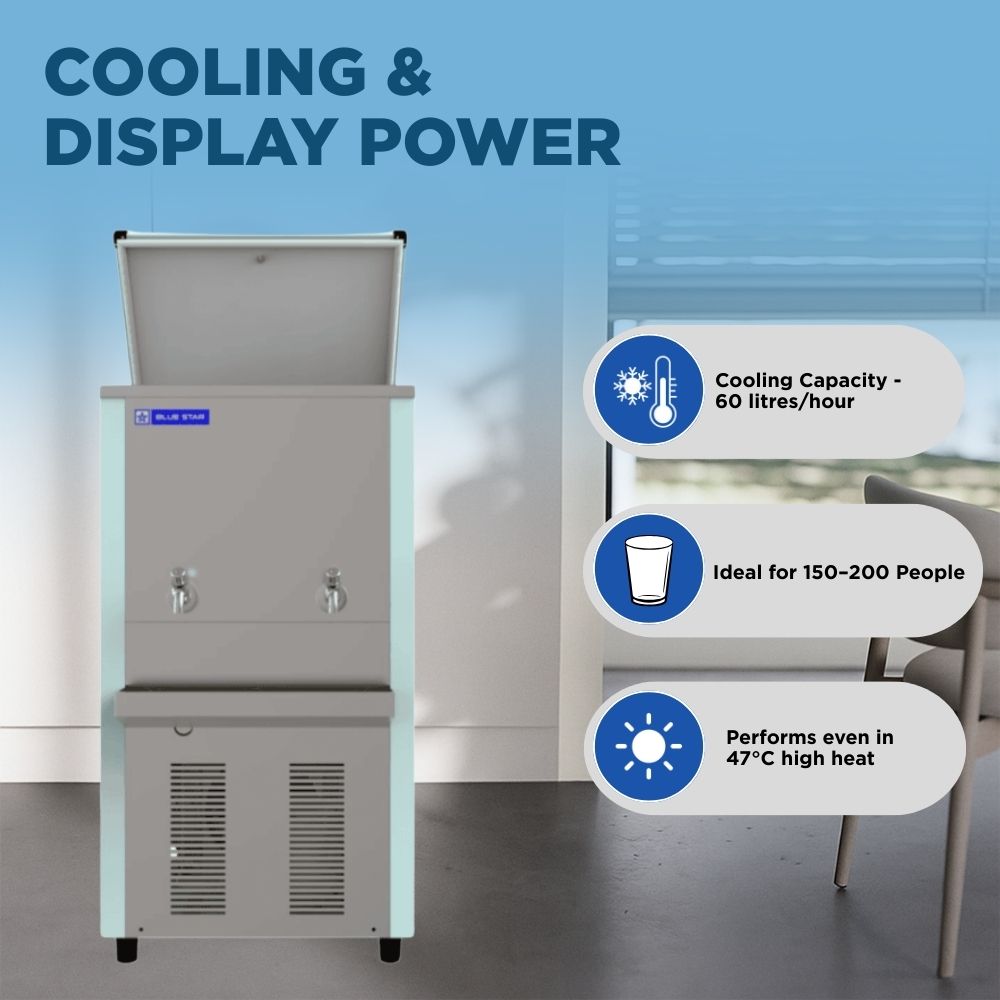120 Litre Blue Star Water Cooler SWC60120PS Double Tap Stainless Steel ...