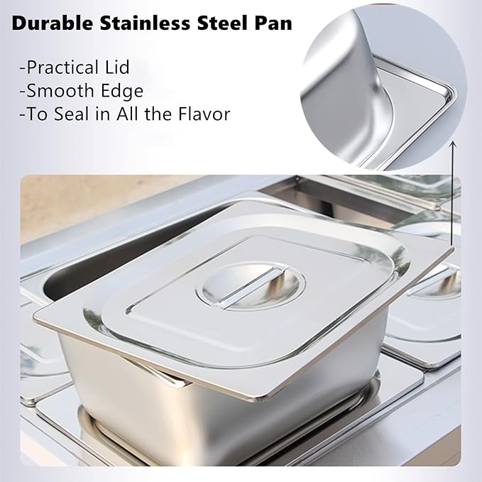 2-Pan Electric Bain Marie Food Warmer | Stainless Steel Buffet Warmer ...