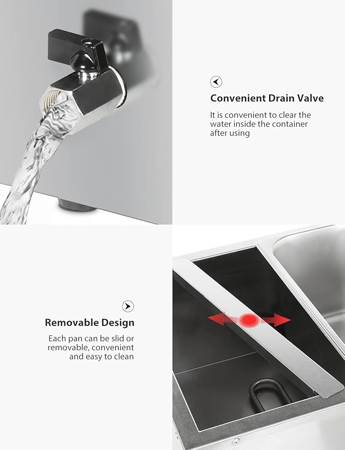 2-Pan Electric Bain Marie Food Warmer | Stainless Steel Buffet Warmer ...